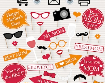 Printable Mother's Day Photo Booth Props Mother's Day Photobooth Props ...