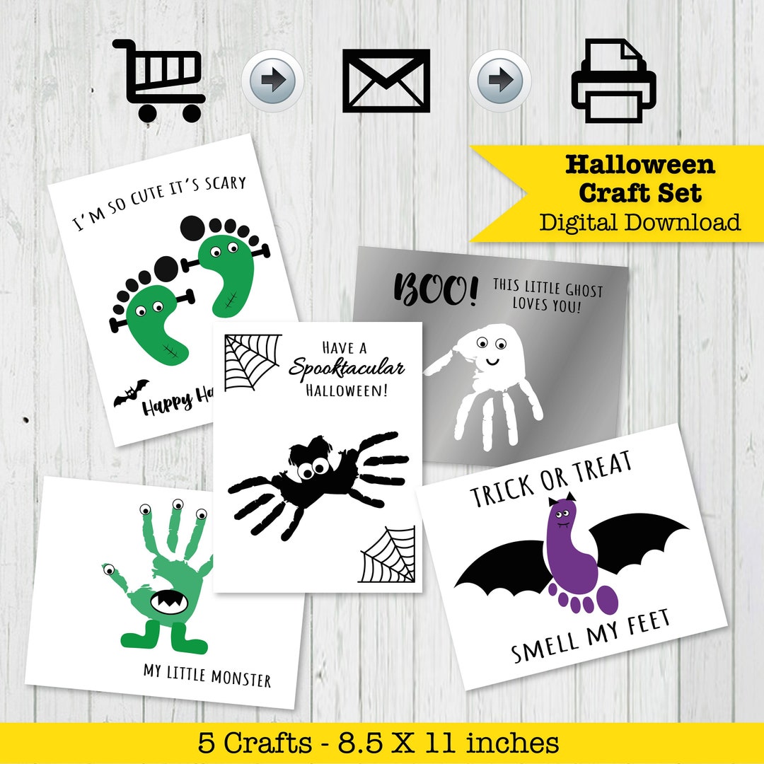 Halloween Handprint Craft, Monster Handprint, Happy Halloween Craft for ...