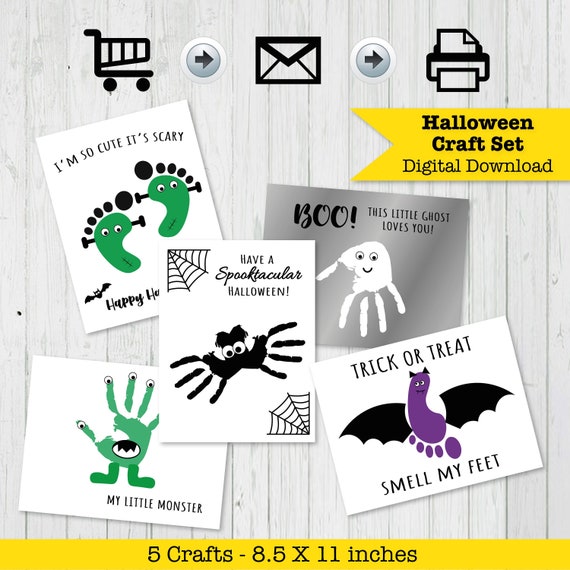 Halloween Handprint Craft, Monster Handprint, Happy Halloween Craft for ...