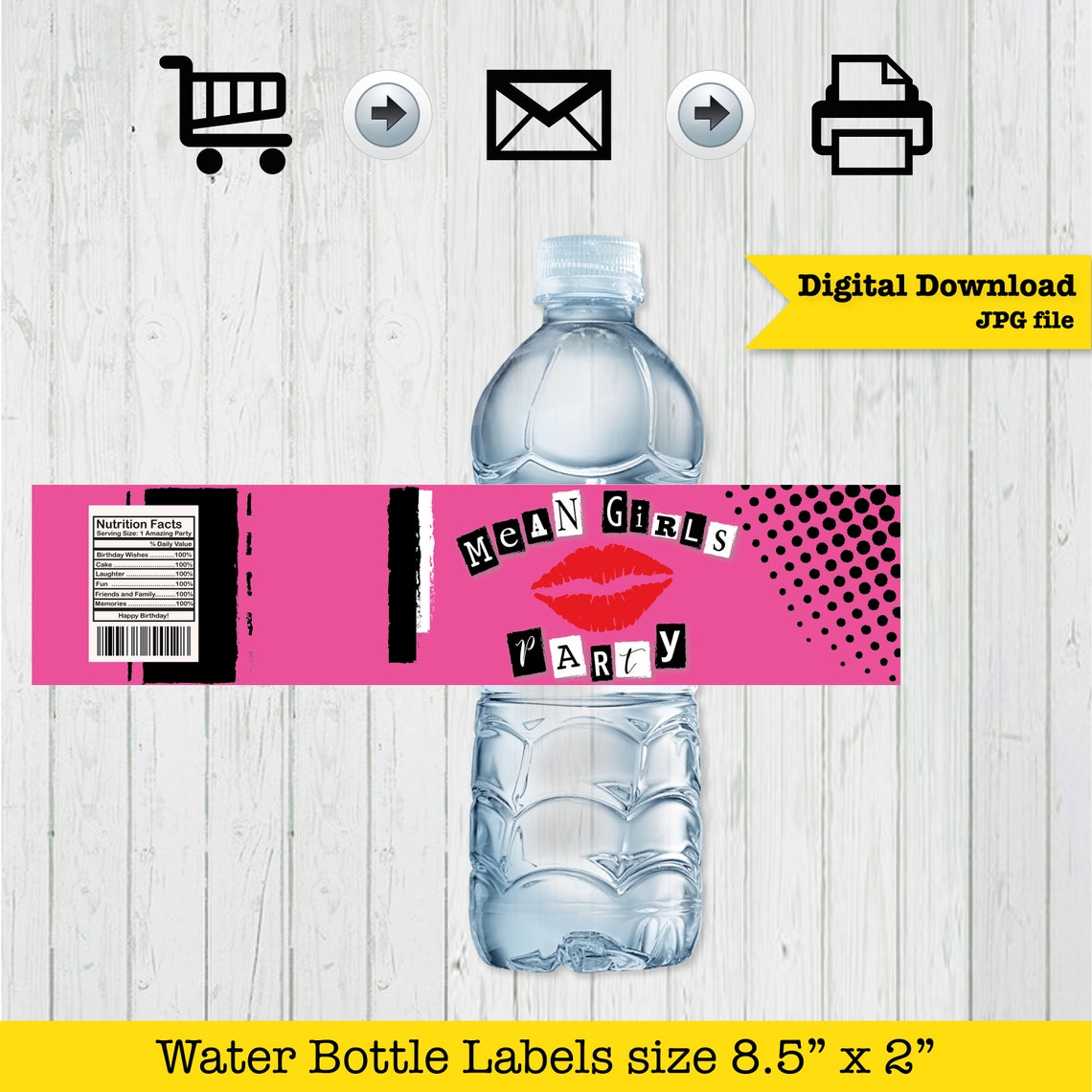 Mean Girls Inspired Water Bottle Labels Party Printable Mean - Etsy