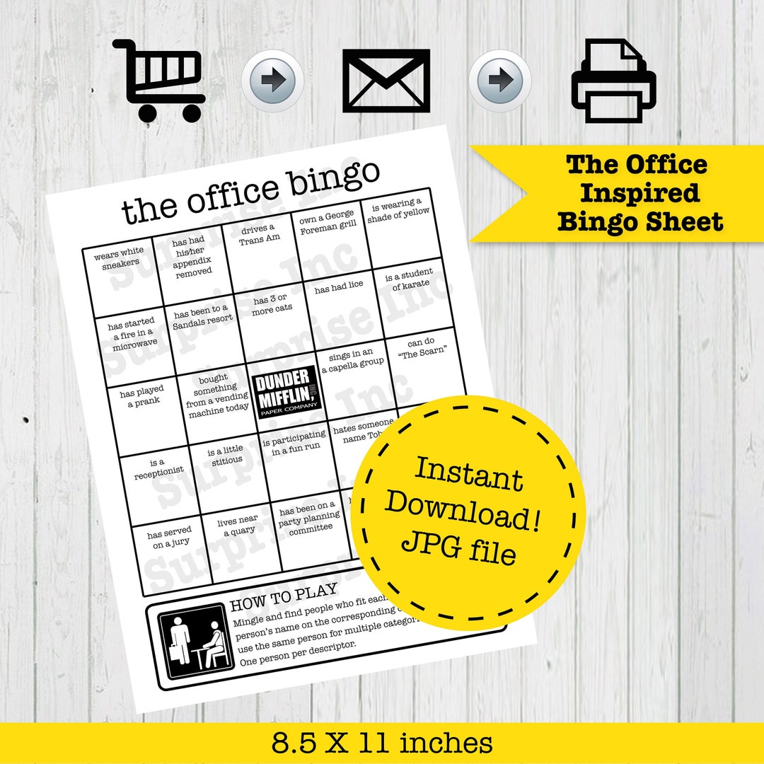 The Office Bingo Game | Digital Download | "find Someone Who" Bingo ...