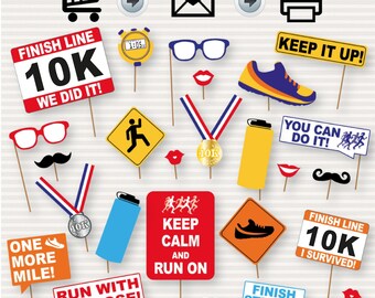Running 10K Photo Booth Props Runner Photobooth Props - Etsy UK