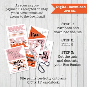 Halloween Printable Boo Basket Tags printable Halloween Tags Instant ...