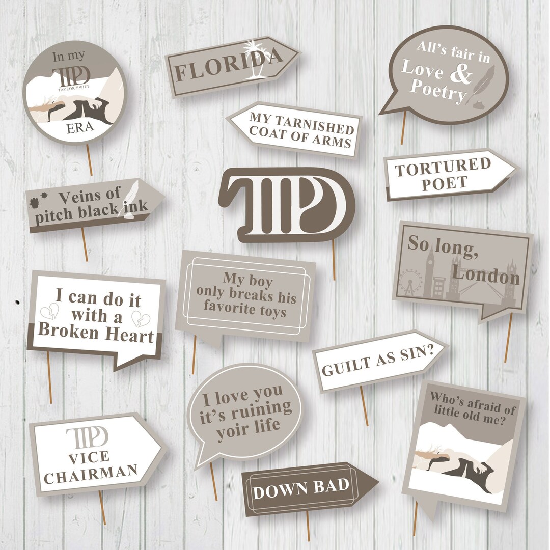 TTPD Photo Booth Printable Props Taylor Swift Quotes Inspired Props ...