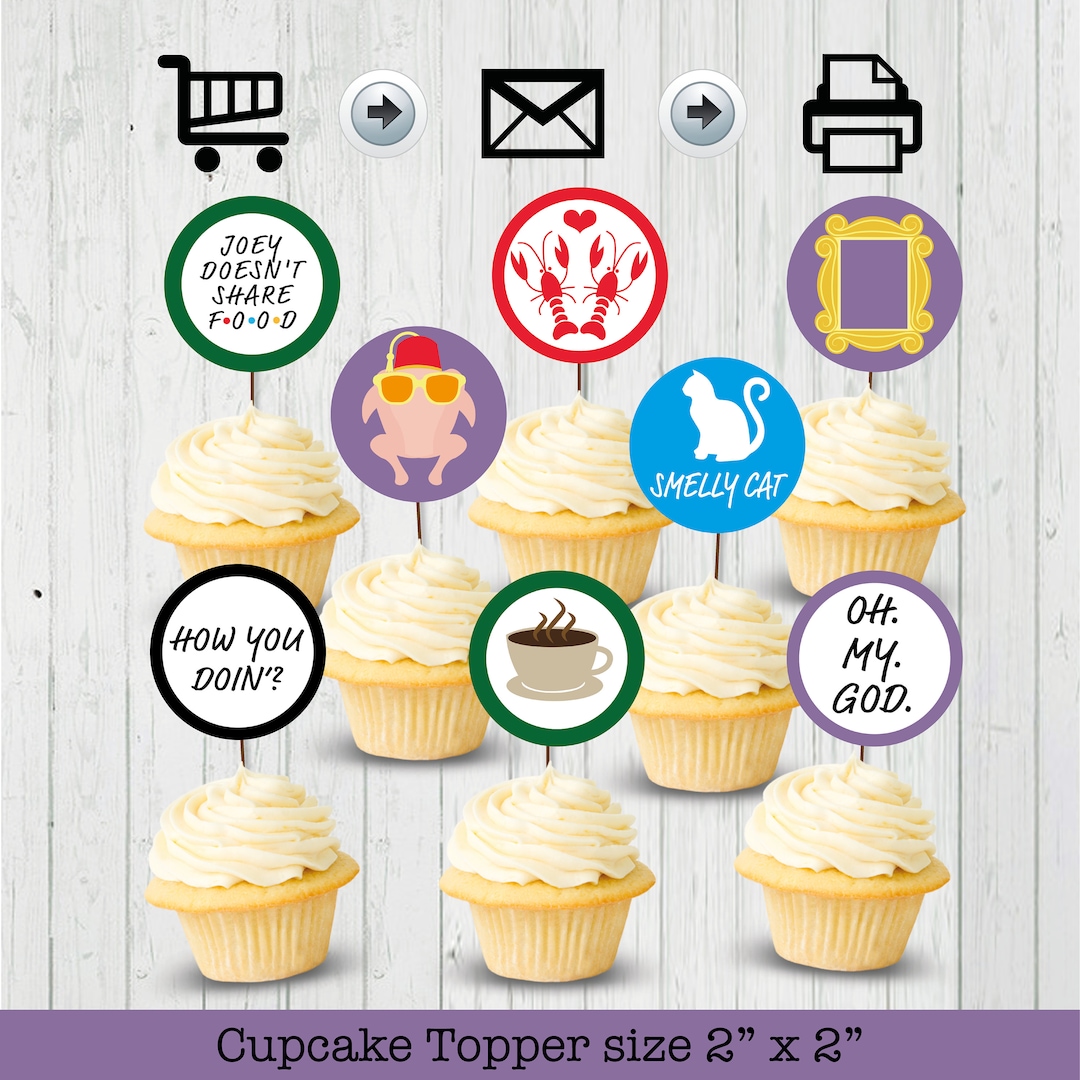 Friends TV Cupcake Toppers Party Printable Tv Series Inspired ...