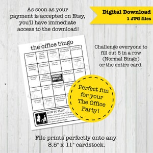 The Office Bingo Game | Digital Download | "find Someone Who" Bingo ...