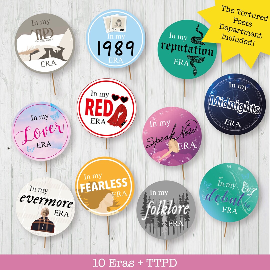In My Eras Photo Booth Printable Props - Taylor Swift Inspired Props ...