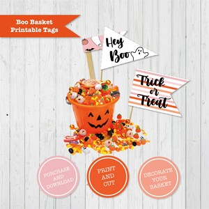 Halloween Printable Boo Basket Tags printable Halloween Tags Instant ...