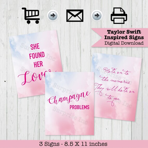 Taylor Swift Lover Bachelorette Sign Printable Bundle - Taylor Swift ...