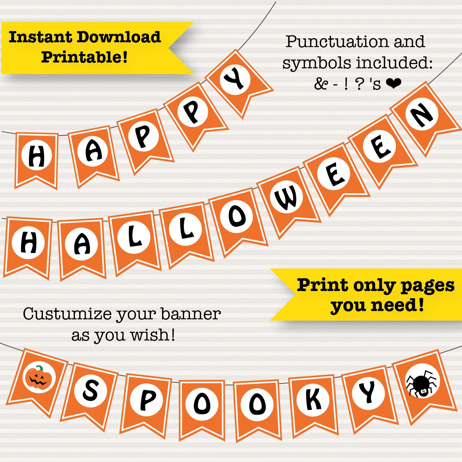 DIY Halloween Printable Banner Halloween Instant Download - Etsy
