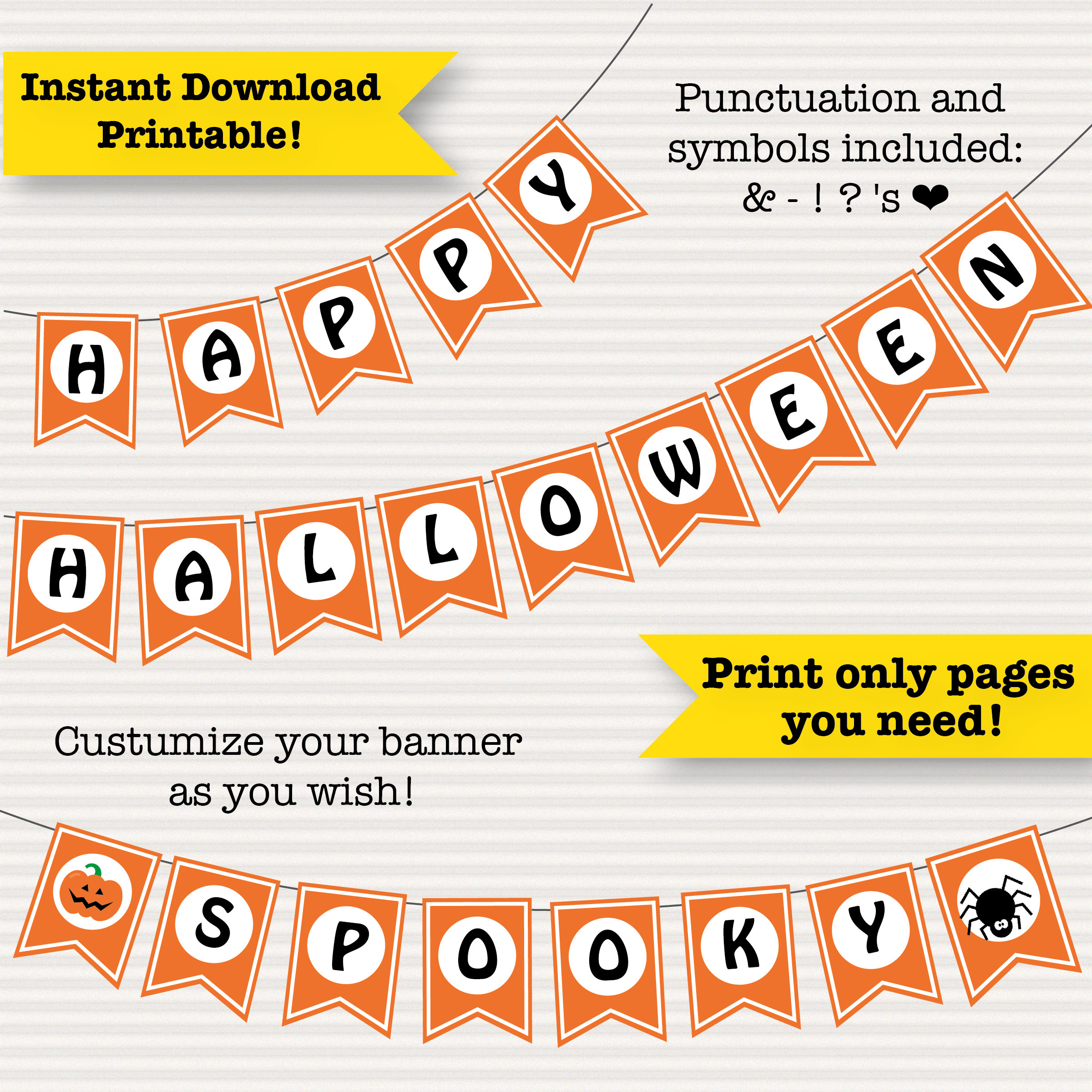 DIY Halloween Printable Banner Halloween Instant Download - Etsy