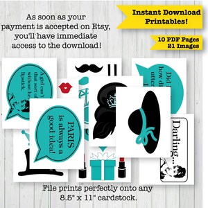 Breakfast at Tiffany's Party Printable Photo Booth Props Tiffany's ...