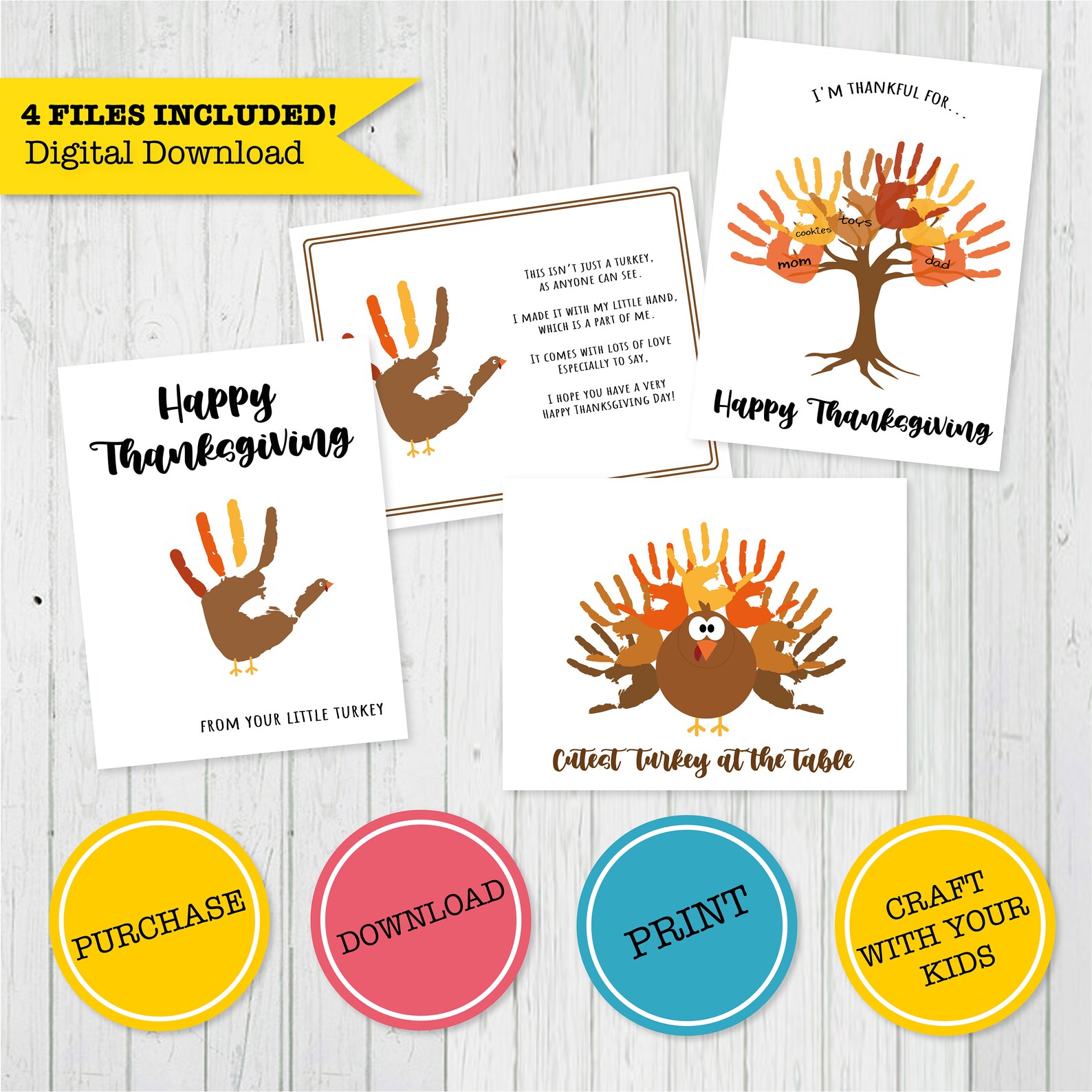 Thanksgiving Handprint Craft Turkey Handprint Thanksgiving | Etsy