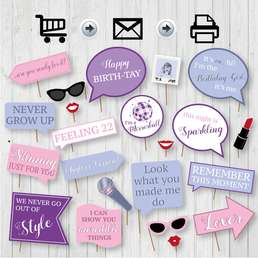 TS Photo Booth Printable Props - Taylor Swift Quotes Inspired Props ...