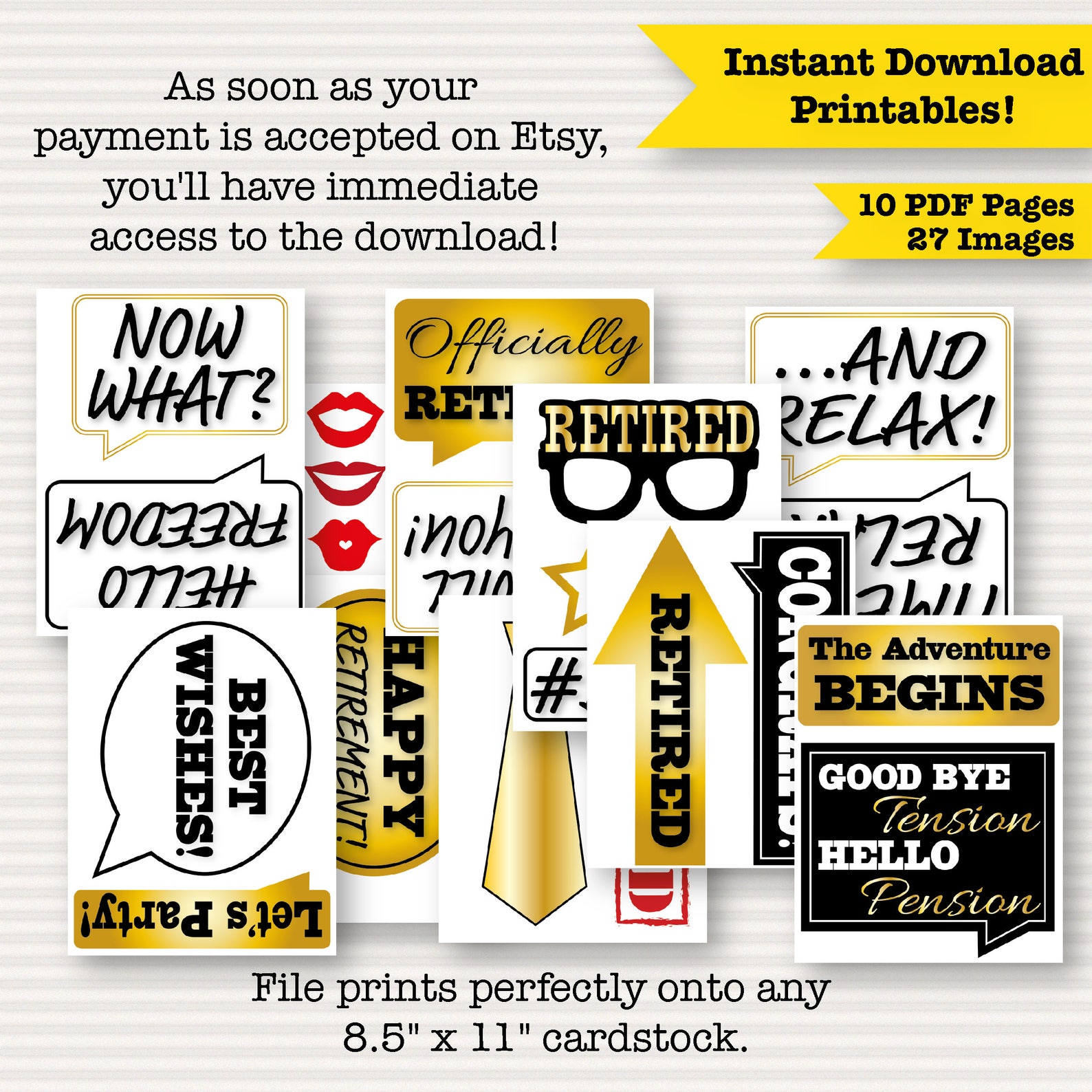 Retirement Party Printable Photo Booth Props Retirement - Etsy UK