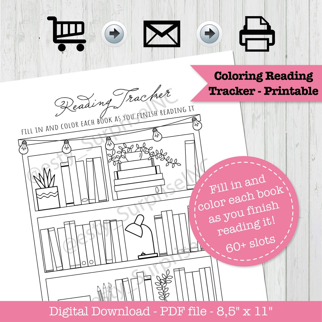 Reading Tracker Printable, Reading Log, Reading Journal, Bookshelf ...