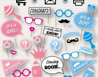 Gender Reveal Photobooth Props - Etsy