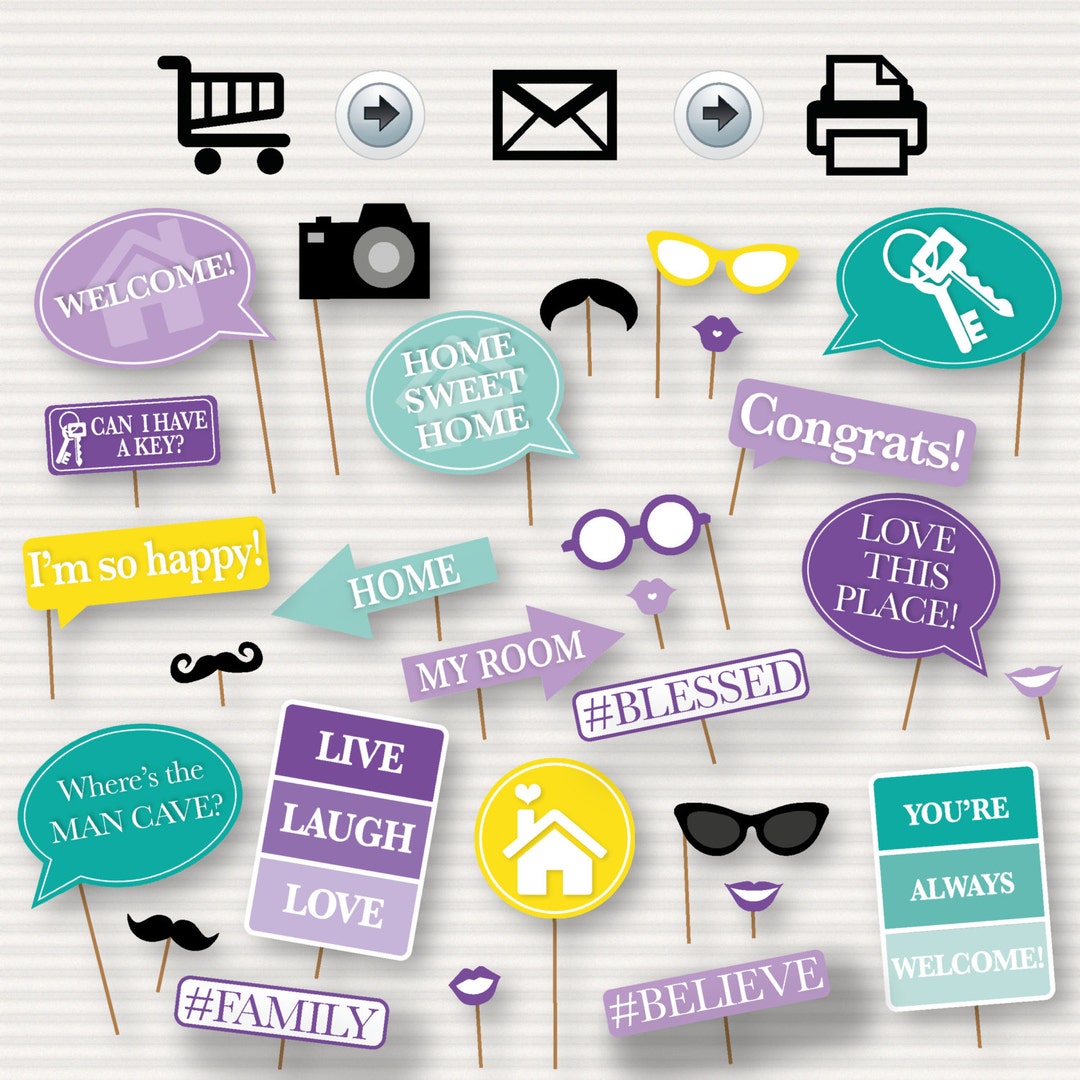 Housewarming Printable Photo Booth Props - Props for House Warming ...