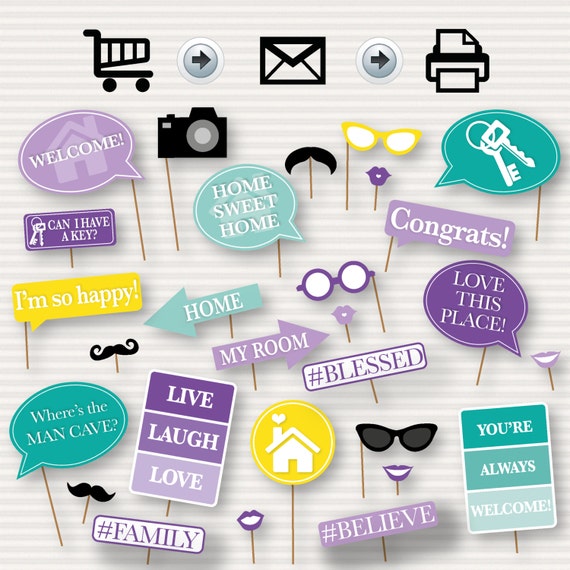 Housewarming Printable Photo Booth Props - Props for House Warming ...