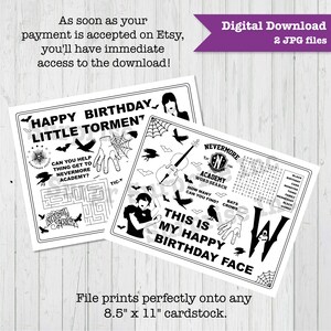 Printable Birthday Activity and Coloring Sheets Addams Family ...
