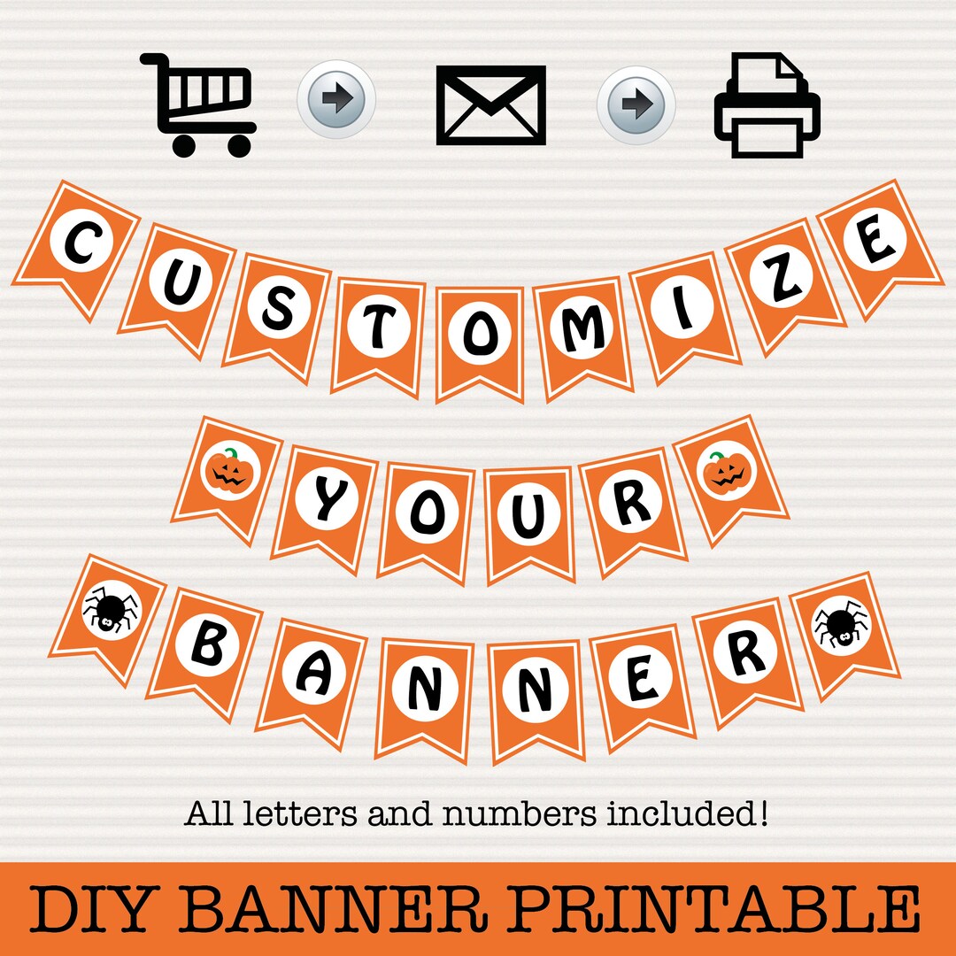 DIY Halloween Printable Banner - Halloween Instant Download, Printables ...