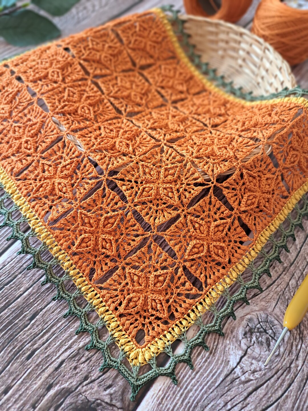 Textured Doily. Colored Doily 15 X 10.6''. Handmade Crochet Doily ...