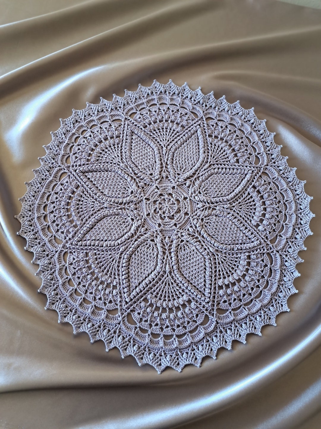 Textured Doily. Iris Doily 16. Handmade Crochet Doily. Tablecloth. 3D ...