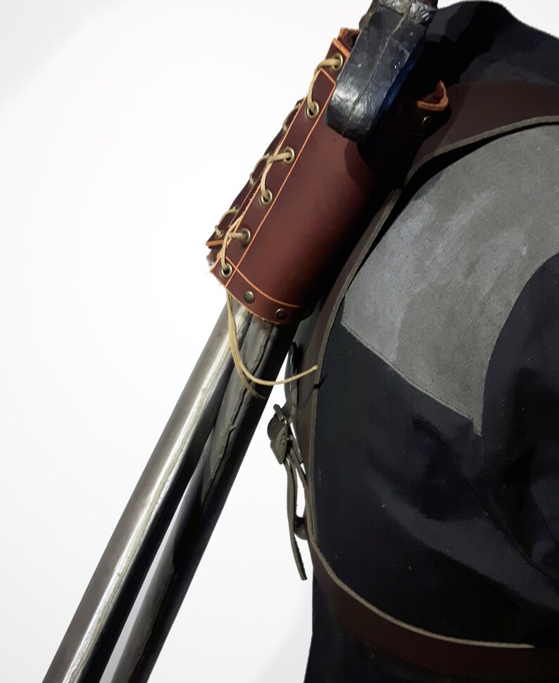 Double Back Scabbard in Real Leather for LARP Swords Weapons - Etsy