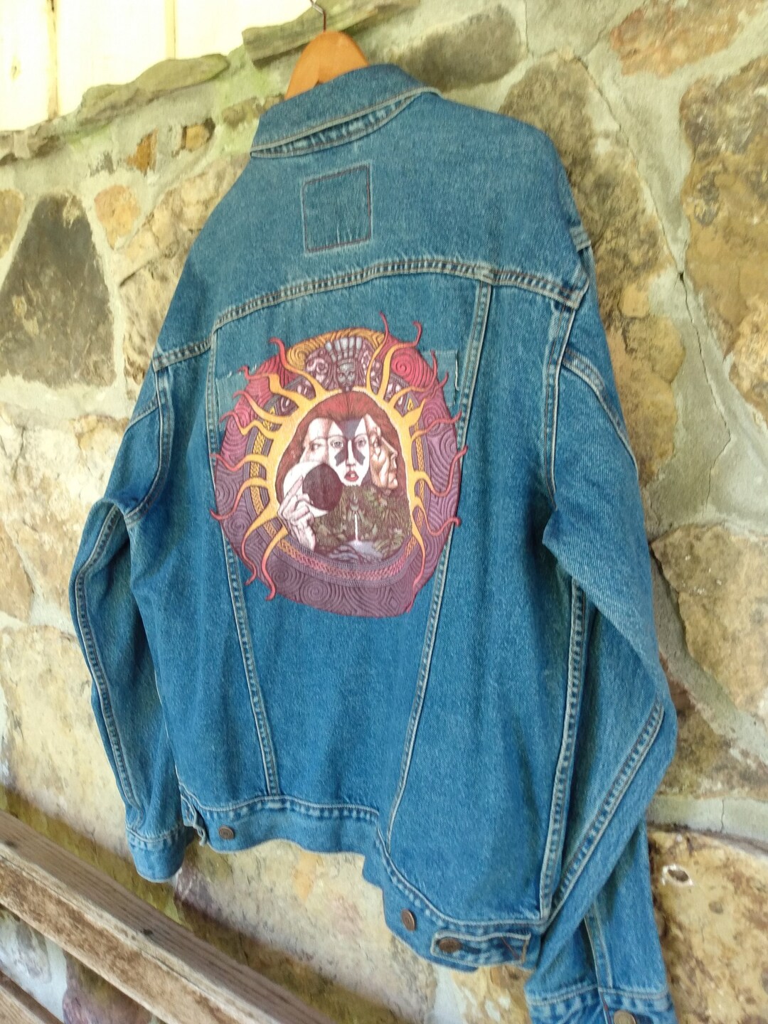 Levi's Jean Jacket: Maid Mother Crone Patch, 100% Cotton, Unisex Large ...