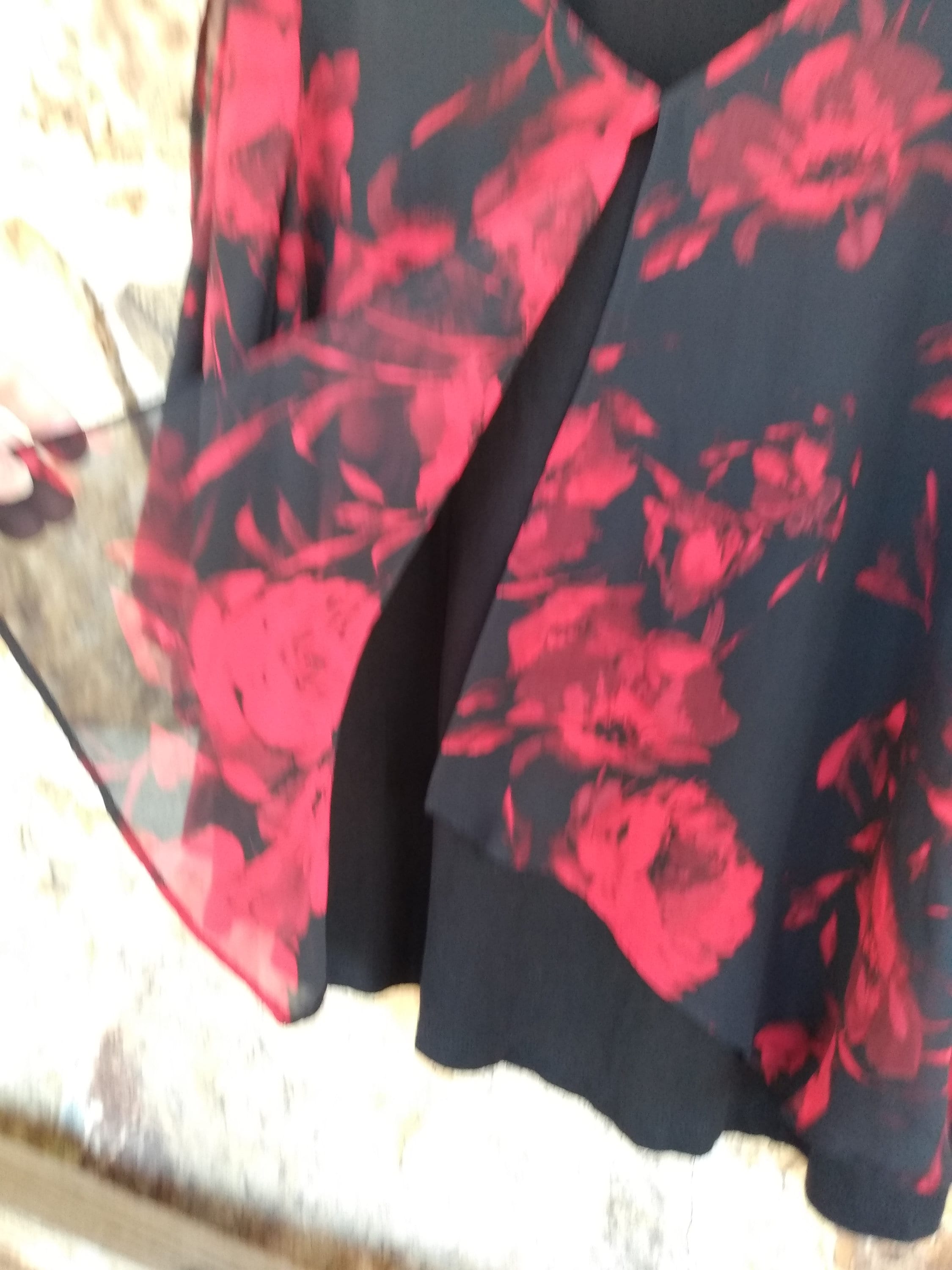 90s Black Red Rose Blouse 1X Sheer Bye & Bye FREE SHIPPING - Etsy