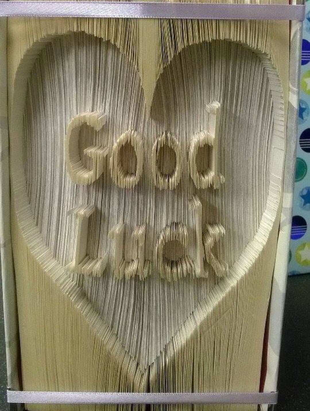 Good Luck in Heart Cut and Fold Book Art Pattern - Etsy