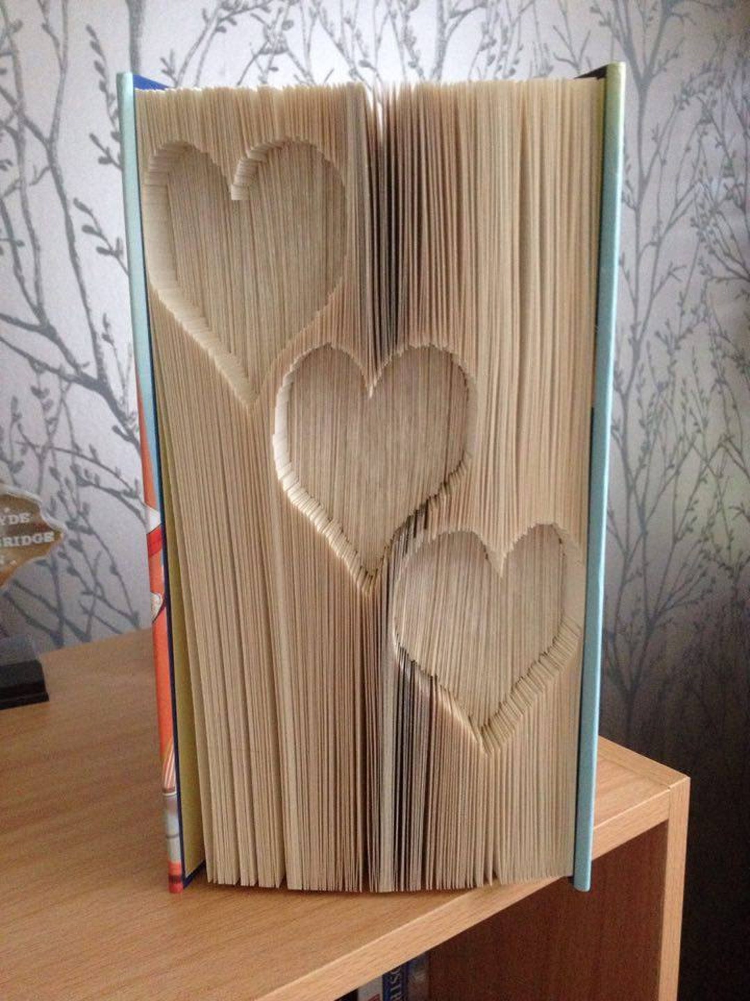 3 Heart Cut And Fold Book Art Pattern Etsy
