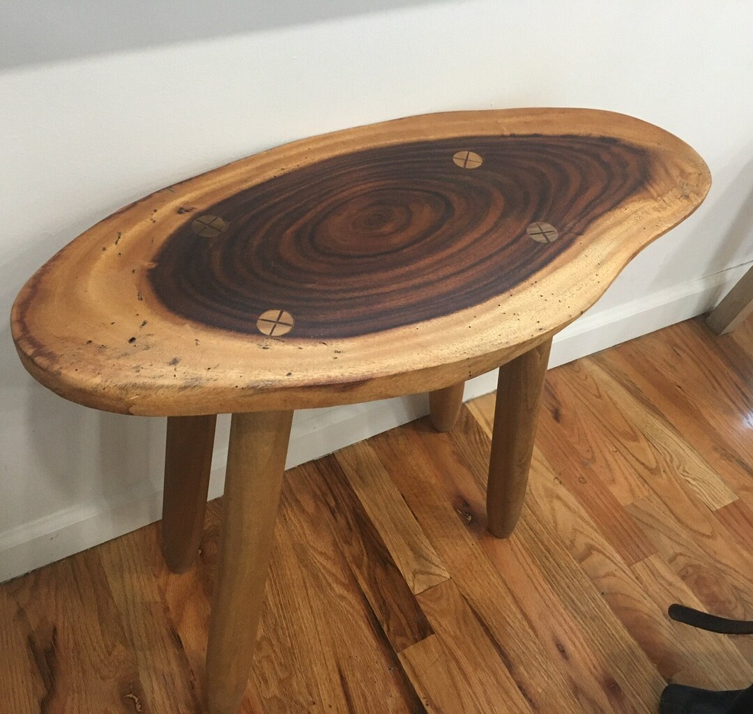 Teak Side Table, Rustic Midcentury Natural - Etsy