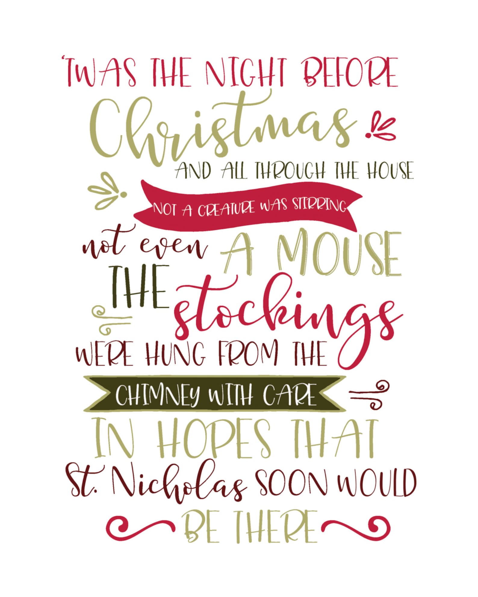 Twas the Night Before Christmas Digital Printable / Digital Night ...