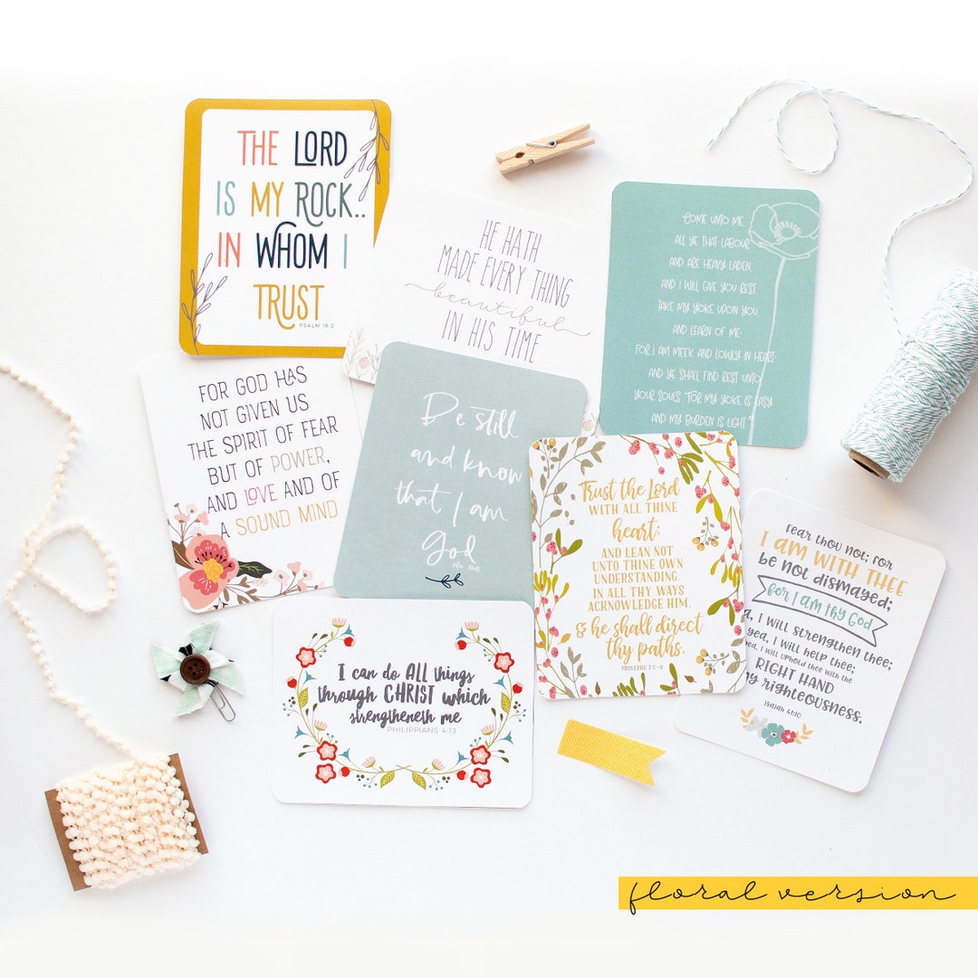 16 Pack Digital Printable Pack / Beautiful Scripture Cards / Scripture ...