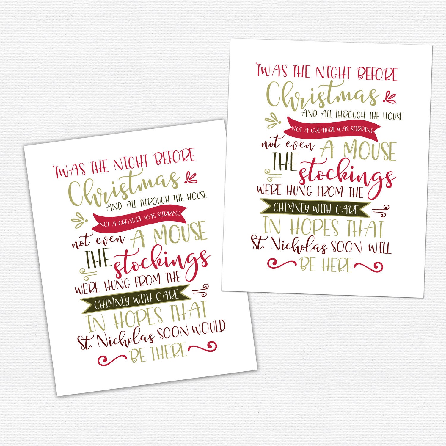 Twas the Night Before Christmas Digital Printable / Digital Night ...