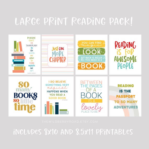 Digital LARGE 8x10 Print Reading Print Pack/ Teachers Reading - Etsy