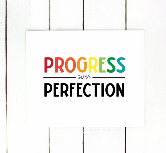 Progress Over Perfection Printable/ Progress Over Perfection | Etsy