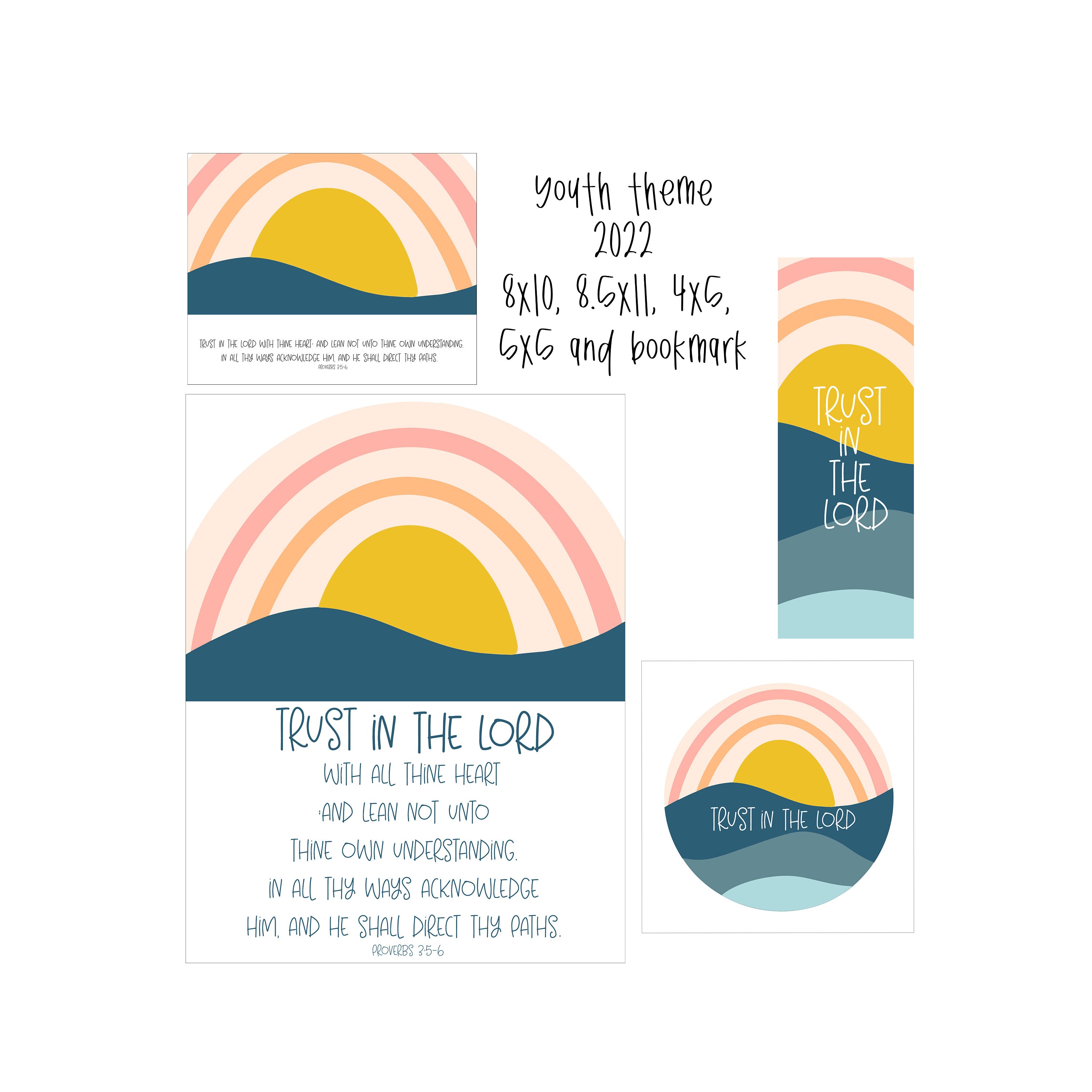 LDS Youth 2022 Theme Printable Set/ Trust in the Lord With All Thine ...