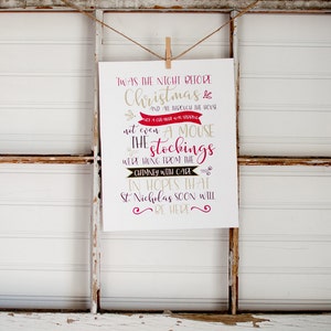 Twas the Night Before Christmas Digital Printable / Digital Night ...