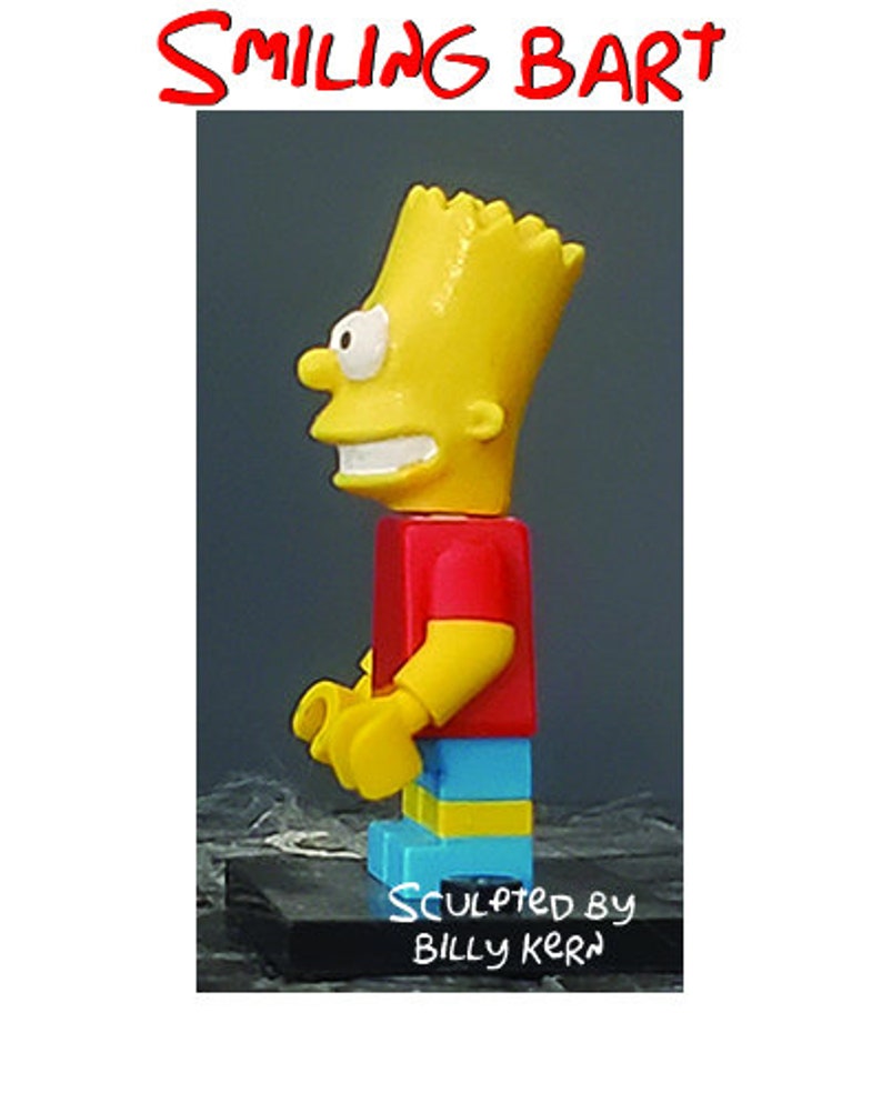 Bart Simpson Smiling Custom Lego Head - Etsy