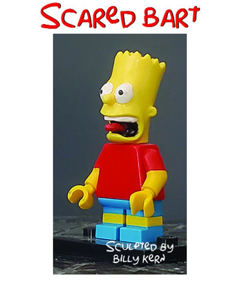 Bart Simpson Scared Screaming Custom Lego Head - Etsy
