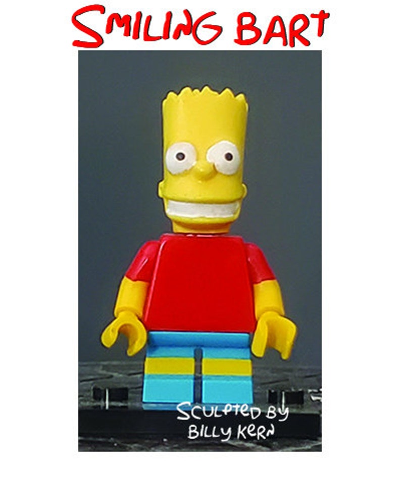 Bart Simpson Smiling Custom Lego Head - Etsy