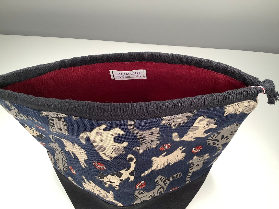 Drawstring Project Bag Knitting Project Bag Craft Bag Small | Etsy