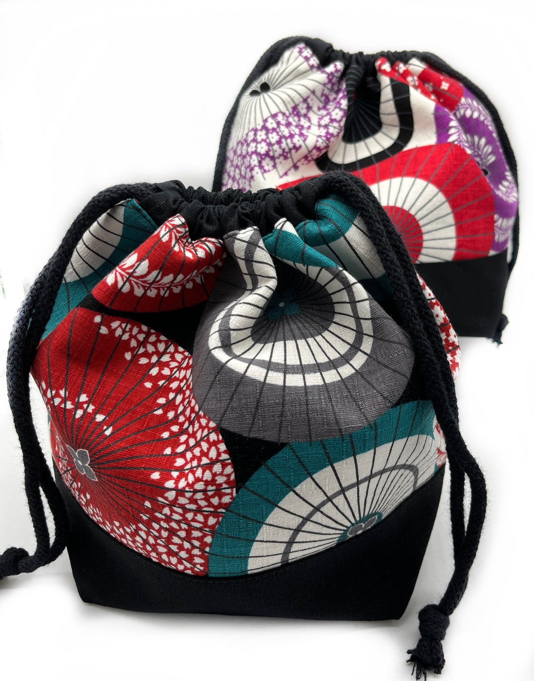 Drawstring Project Bag, Knitting Project Bag, Craft Bag, Small Project ...