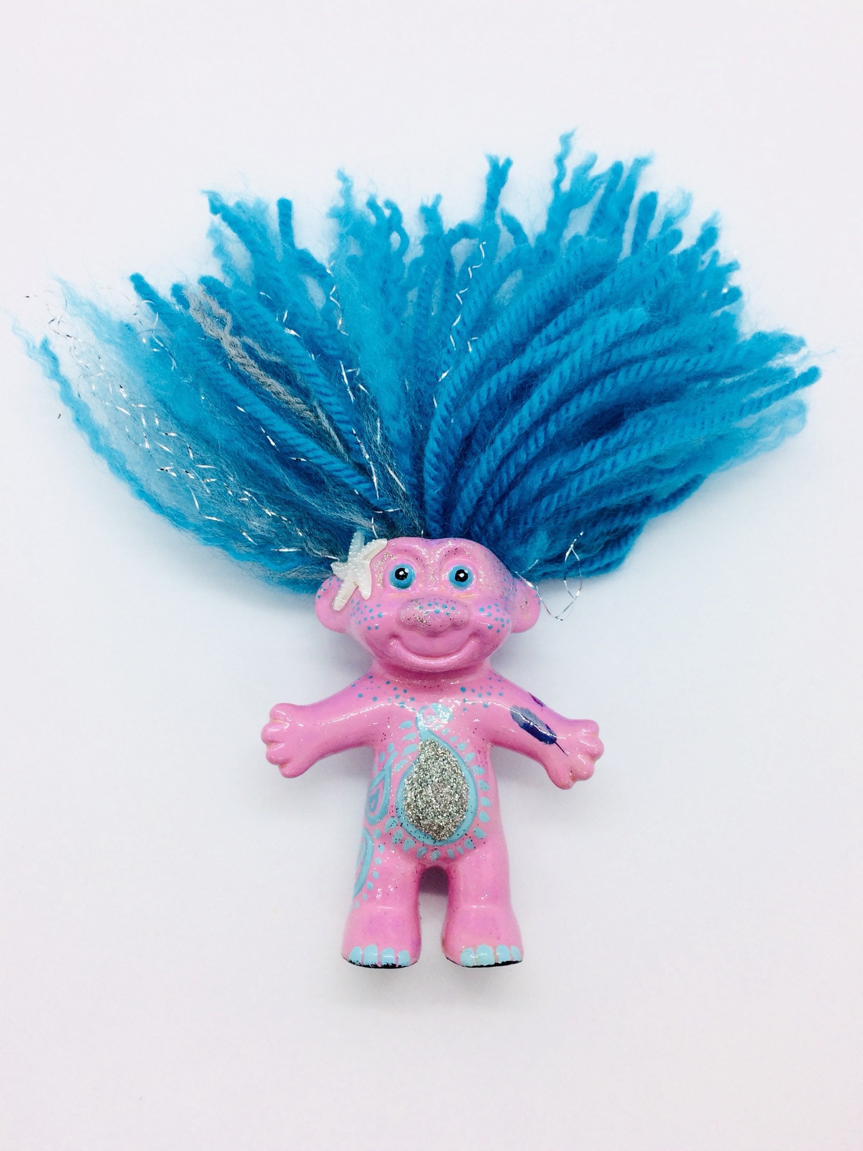 Namaste Troll, Baby Pink & Blue Sparkly Troll Doll, Birthday Gift Ideas ...