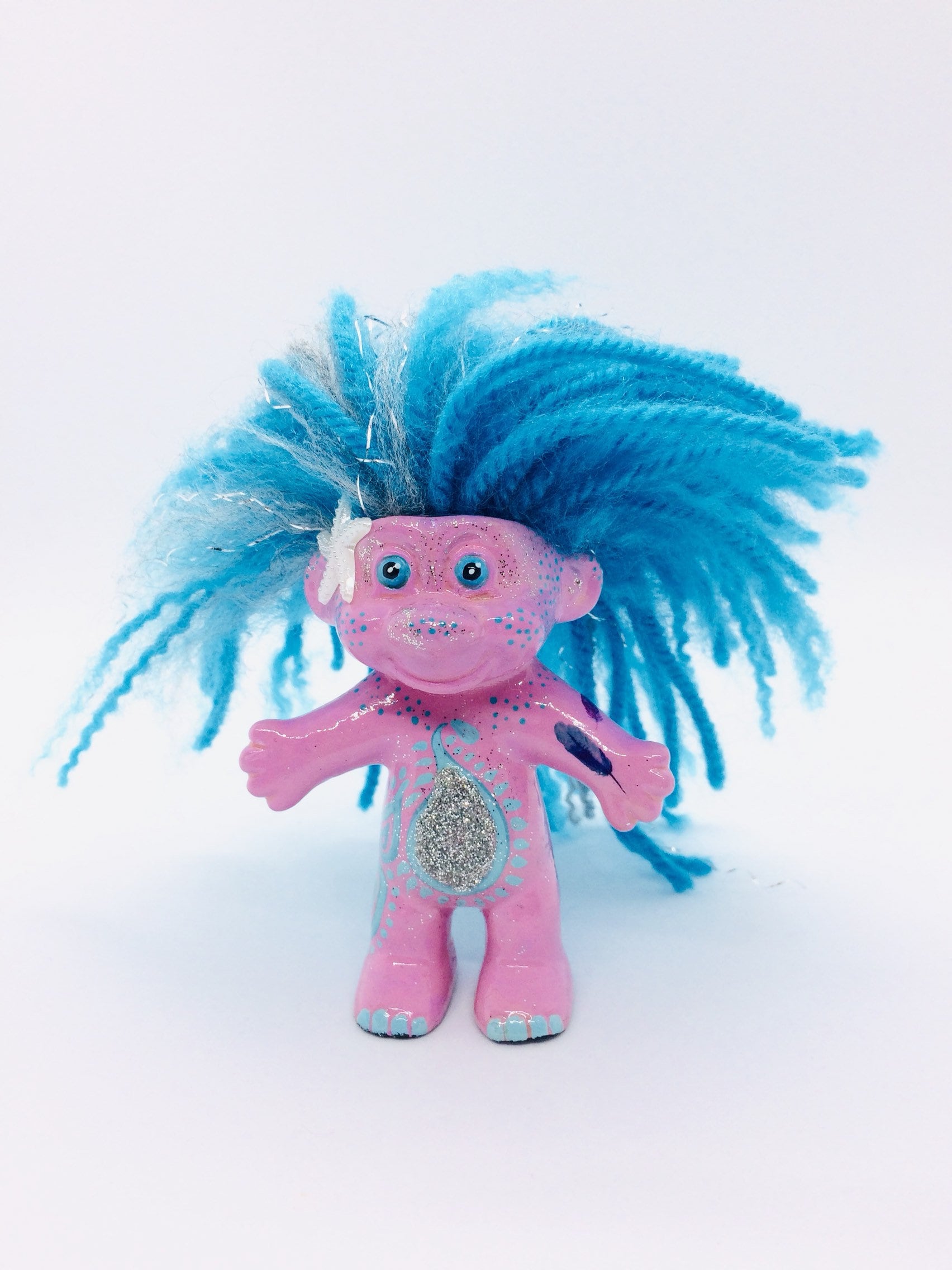 Namaste Troll Baby Pink & Blue Sparkly Troll Doll Birthday - Etsy UK