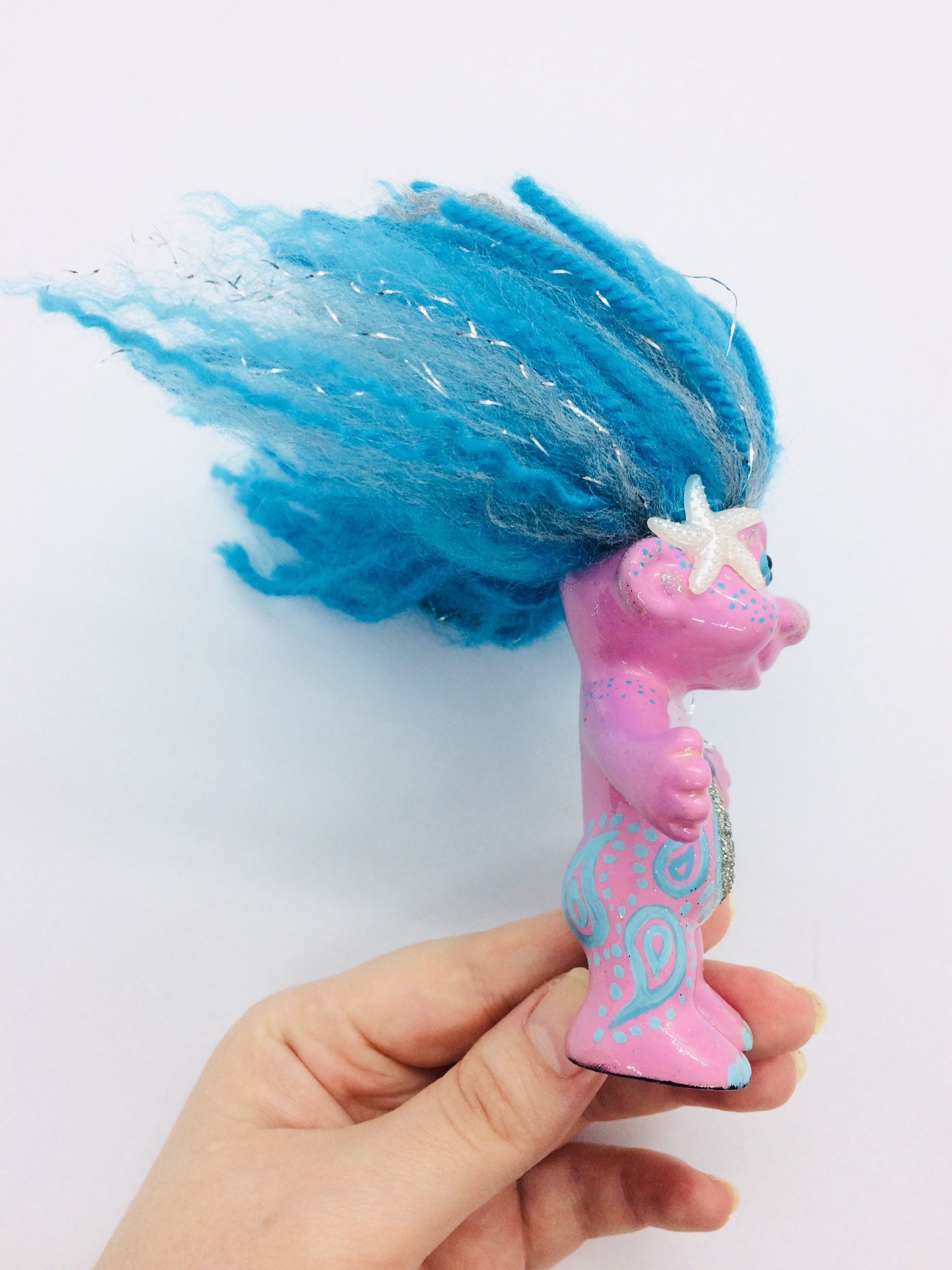 Namaste Troll, Baby Pink & Blue Sparkly Troll Doll, Birthday Gift Ideas ...