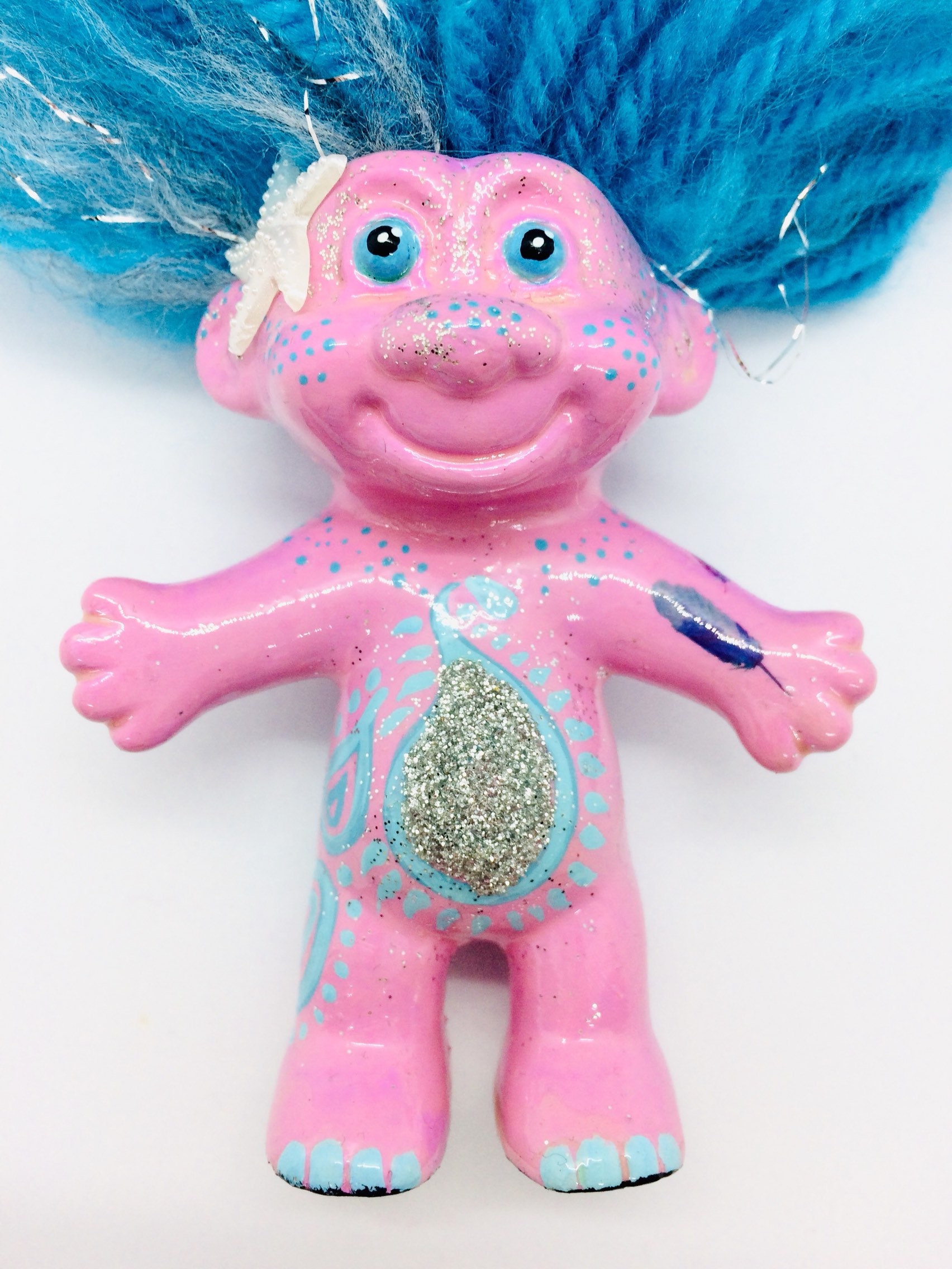 Namaste Troll, Baby Pink & Blue Sparkly Troll Doll, Birthday Gift Ideas ...