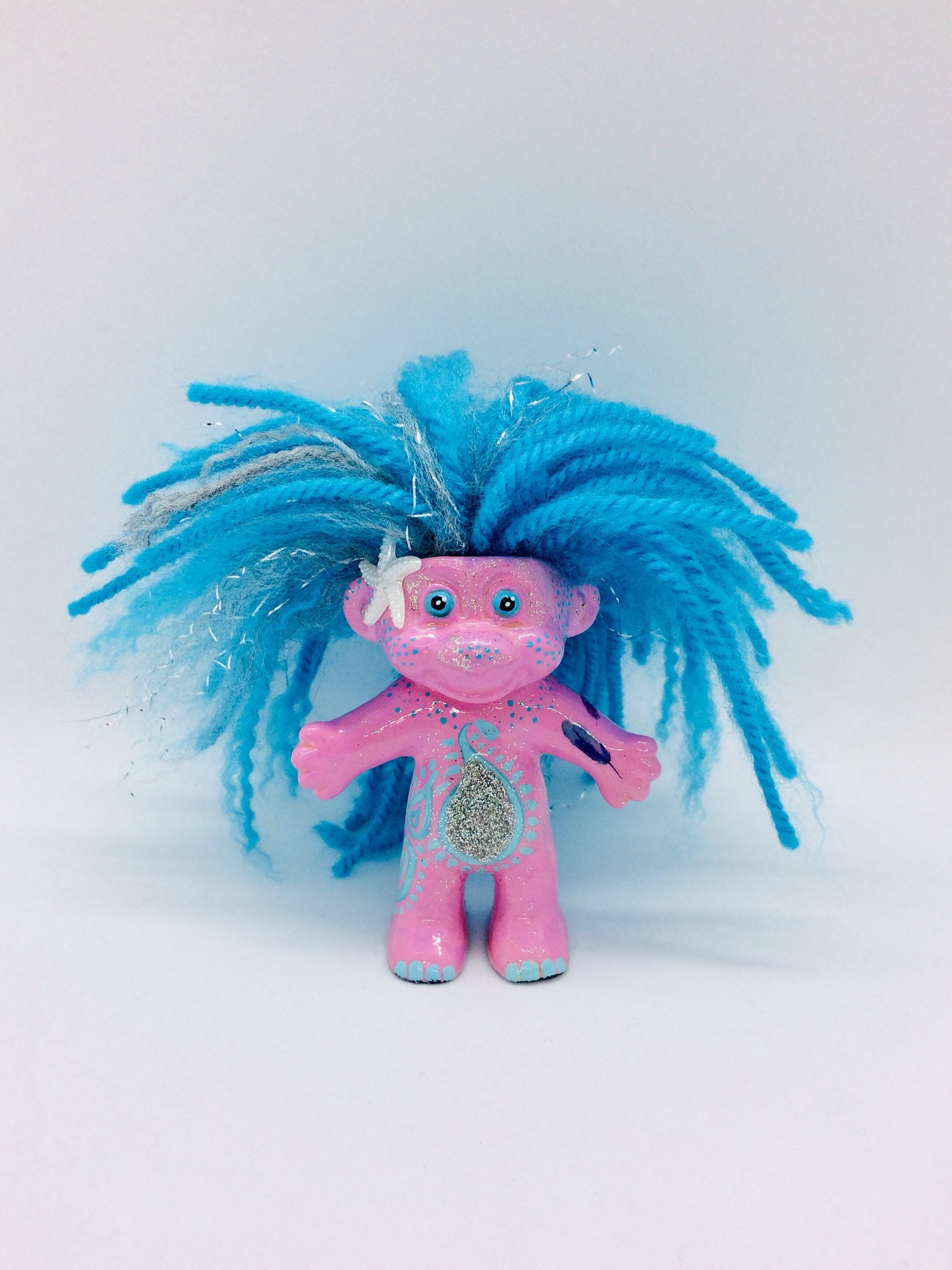 Namaste Troll, Baby Pink & Blue Sparkly Troll Doll, Birthday Gift Ideas ...
